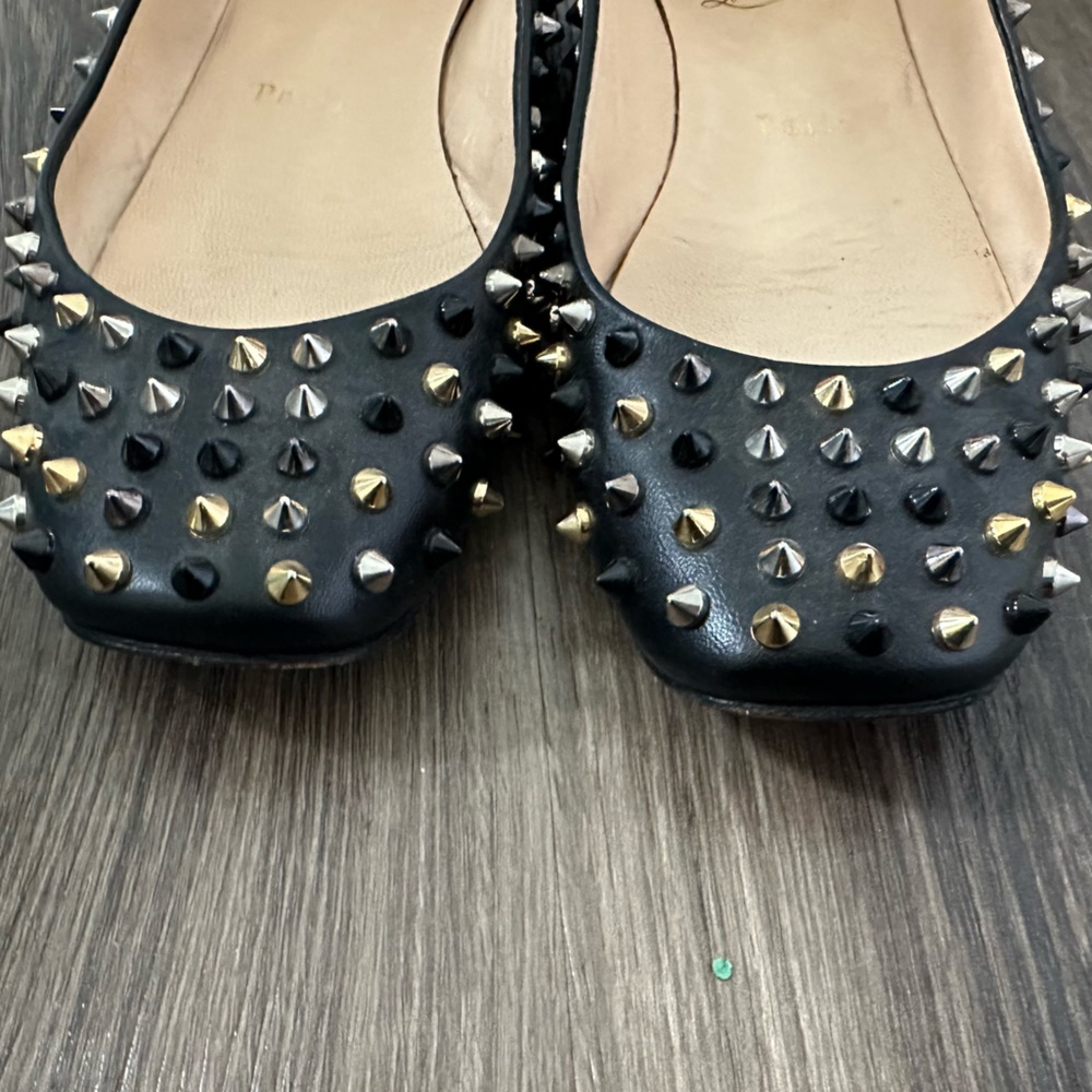 Christian Laboutin Gozul Spiked Flats - Gem